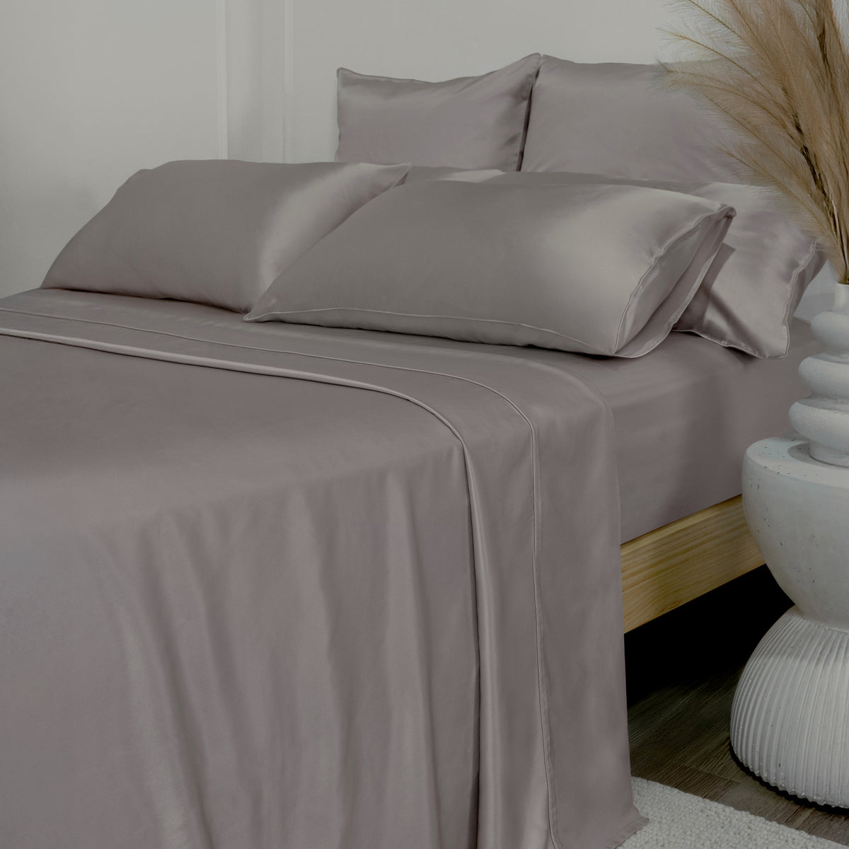 100% Mulberry Silk Flat Sheet - 22 Momme | Blush | Bedding co