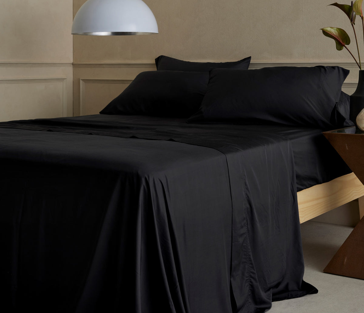 Organic Bamboo Sheets Set 350 Thread Count - Black | Bedding co