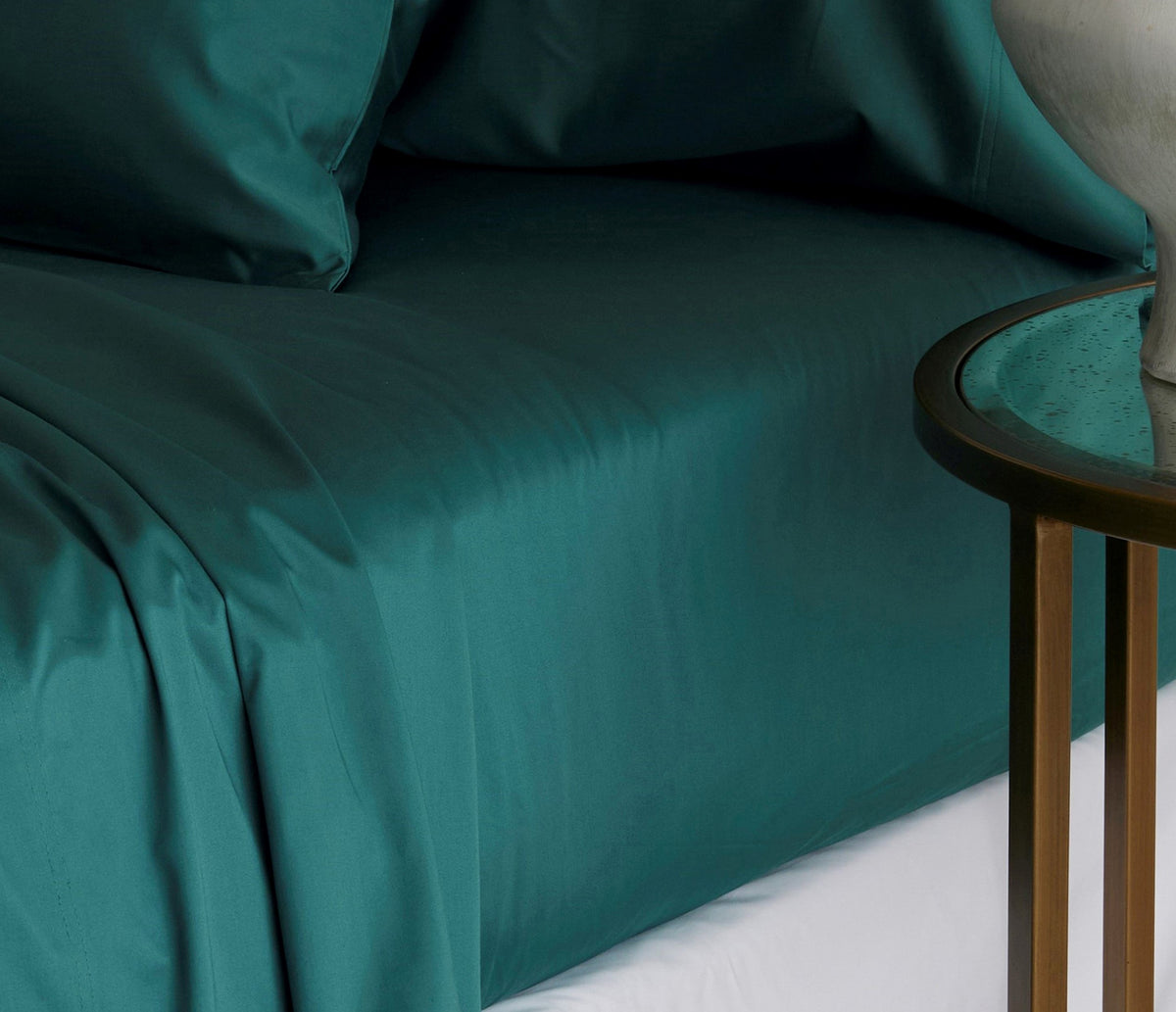 1200 Thread Count Egyptian Cotton Fitted Sheet | Emerald Green | Bedding co