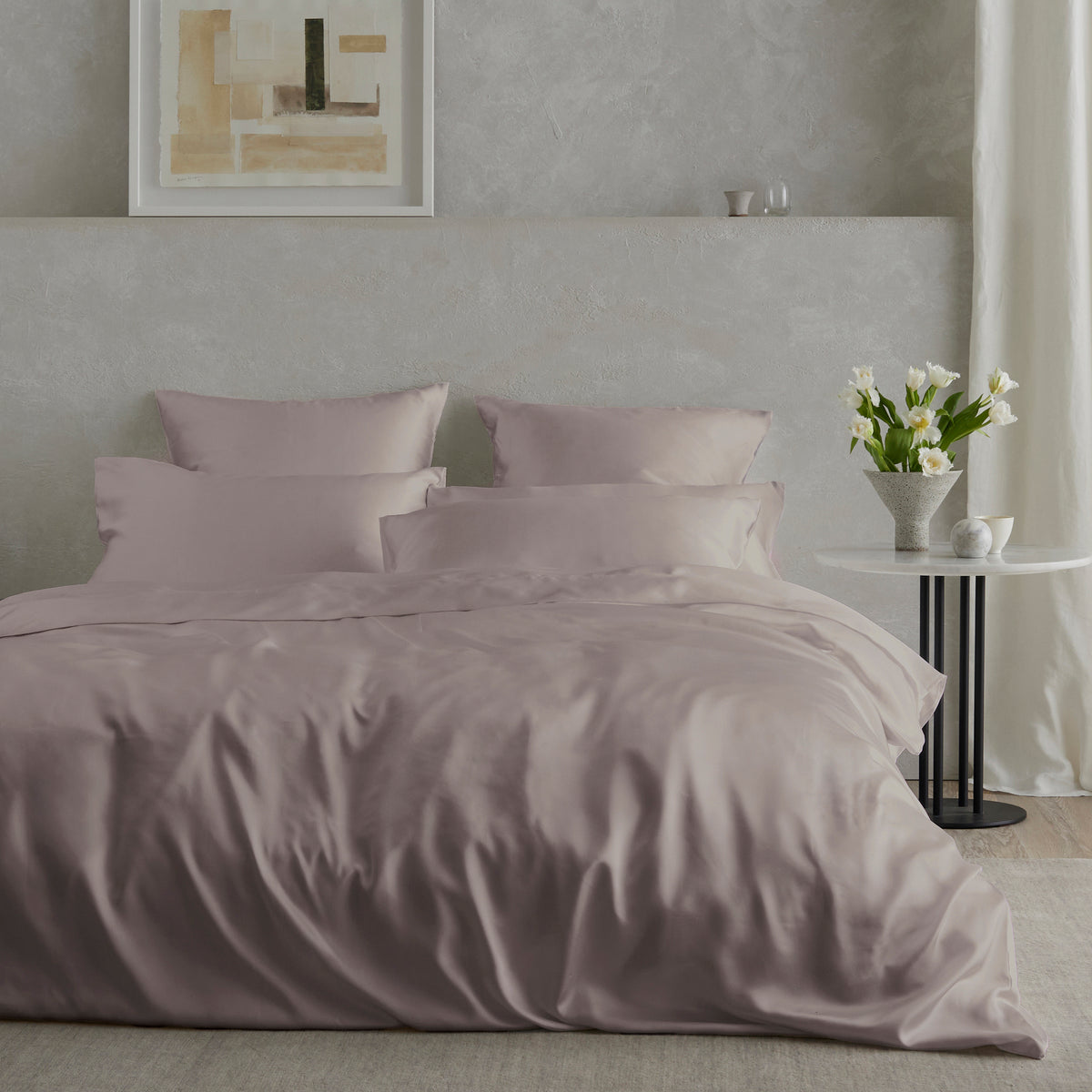 100% Mulberry Silk Quilt Cover Set - Blush | Bedding co