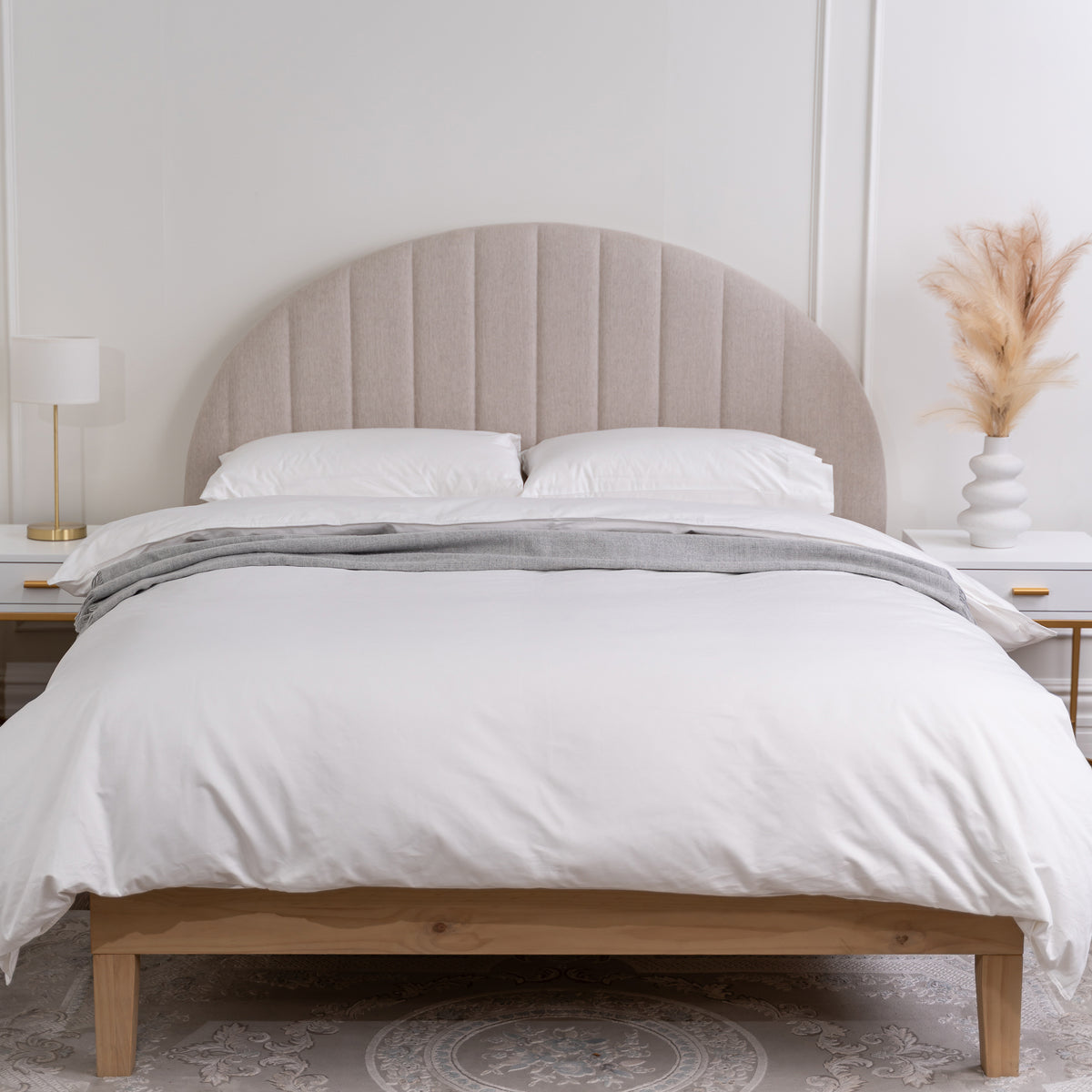 Channel Arch Linen-Blend Bed Head | Natural | Bedding co
