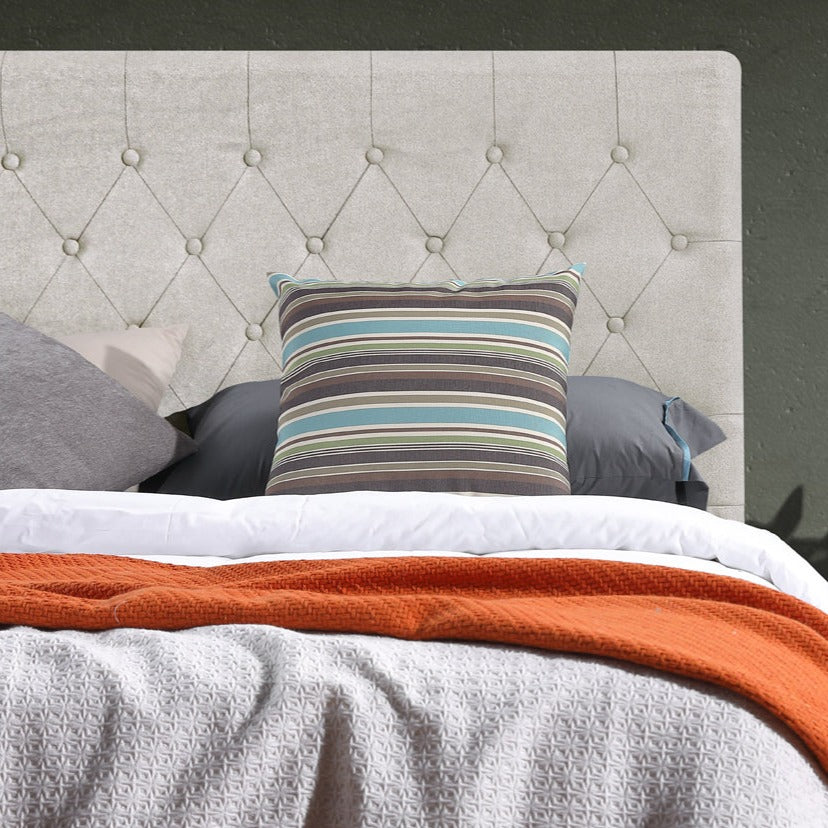 Deluxe Paddington Upholstered Bed Head - Classic Cream | Bedding co